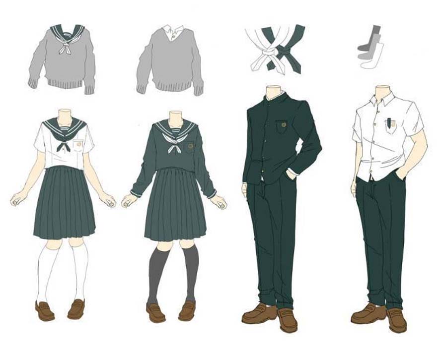 手绘中小学生校服、教师制服款式图赏析_中国制服设计网
